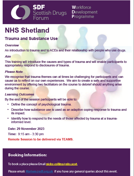 Training and Events - Shetland Alcohol & Drug Partnership